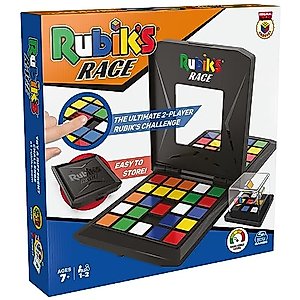 Rubik’s Race, Classic Fast-Paced Strategy Sequence Brain Teaser Travel Board Game Two-Player Speed Solving Face-Off, for Adults & Kids Ages 7 and up