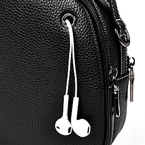 Toniker Genuine Leather Small Crossbody Bag Multi-Pockets Bee Series Cell Phone Purse Wallet for Women