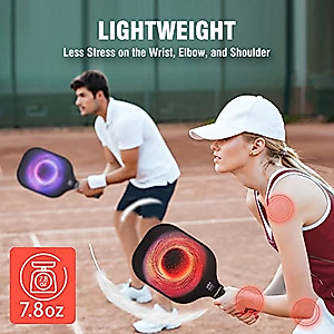 niupipo Pickleball Paddle, USAPA Approved Pickleball Paddle with Fiberglass Face, Protective Cover, Ultra Cushion, Polypropylene Honeycomb Core, 4.8-Inch Grip, Lightweight