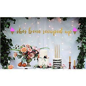 Aihesui Glitter Banner Shes Been Scooped Up Gold Party Banner Holiday Decorations Hanging Garland Perfect for Wedding Birthday Supplies