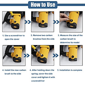 Saipe 40pcs 10 Sizes Electric Motor Carbon Brushes for Replacement Repair Power Tools and Motors Part Such as Electric Hammer Drills, Circular Saws, Angle Grinders