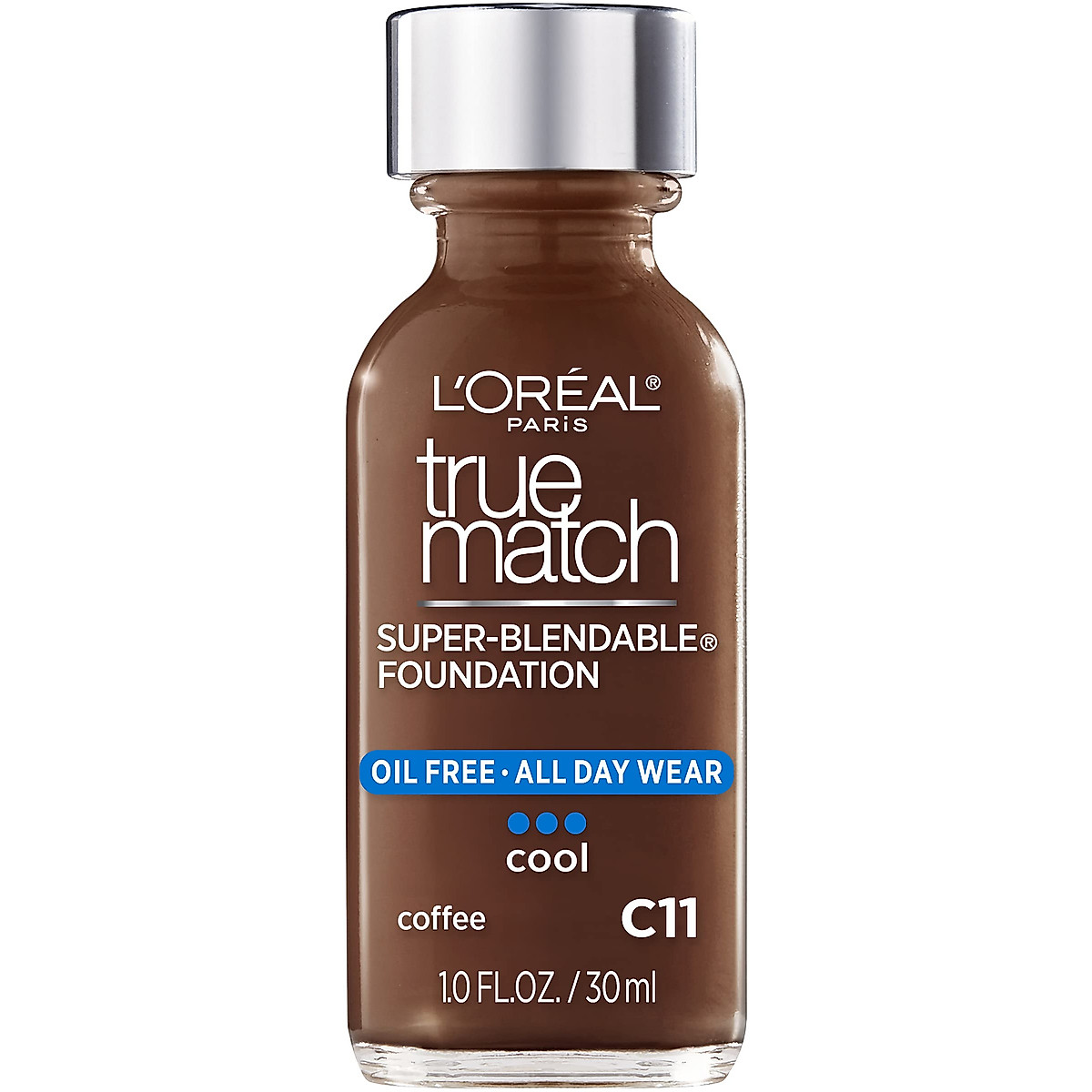 L’Oréal Paris Makeup True Match Super-Blendable Liquid Foundation, Coffee C11, 1 Fl Oz,1 Count
