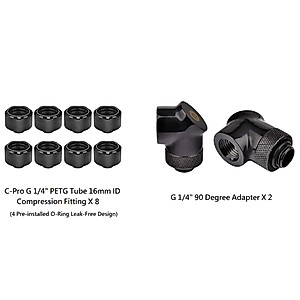 Thermaltake Pacific CL360 Max D5c Res/Pump 16.8 Million Color RGB (Alexa, Razer Chroma) Software Enabled Copper Radiator PETG Hard Tube Water Cooling Kit CL-W259-CU00SW-A