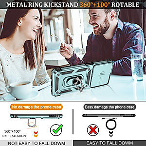 Fit for OnePlus Nord N30 5G Case with Slide Camera Cover & Screen Protector (2 Pack), Build in 360° Rotating Ring Kickstand [Military Grade] Protective Case for Nord N30 5g Case, Green