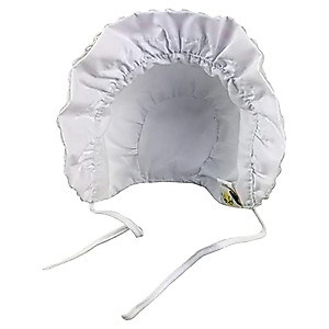 N'Ice Caps Baby Girls Bonnet White Lace Newborn Infant Toddler Sun Hat Special Occasion (White with Pink Ribbon, Newborn)