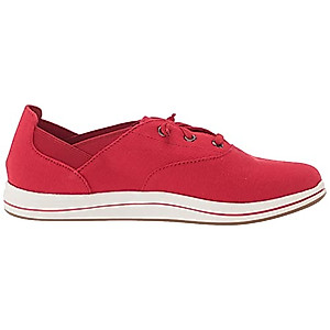 Clarks womens Breeze Ave Sneaker, Red Canvas, 10 Wide US