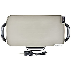 Presto Ceramic 22-inch 07062 Electric Griddle with removable handles, Black, One Size