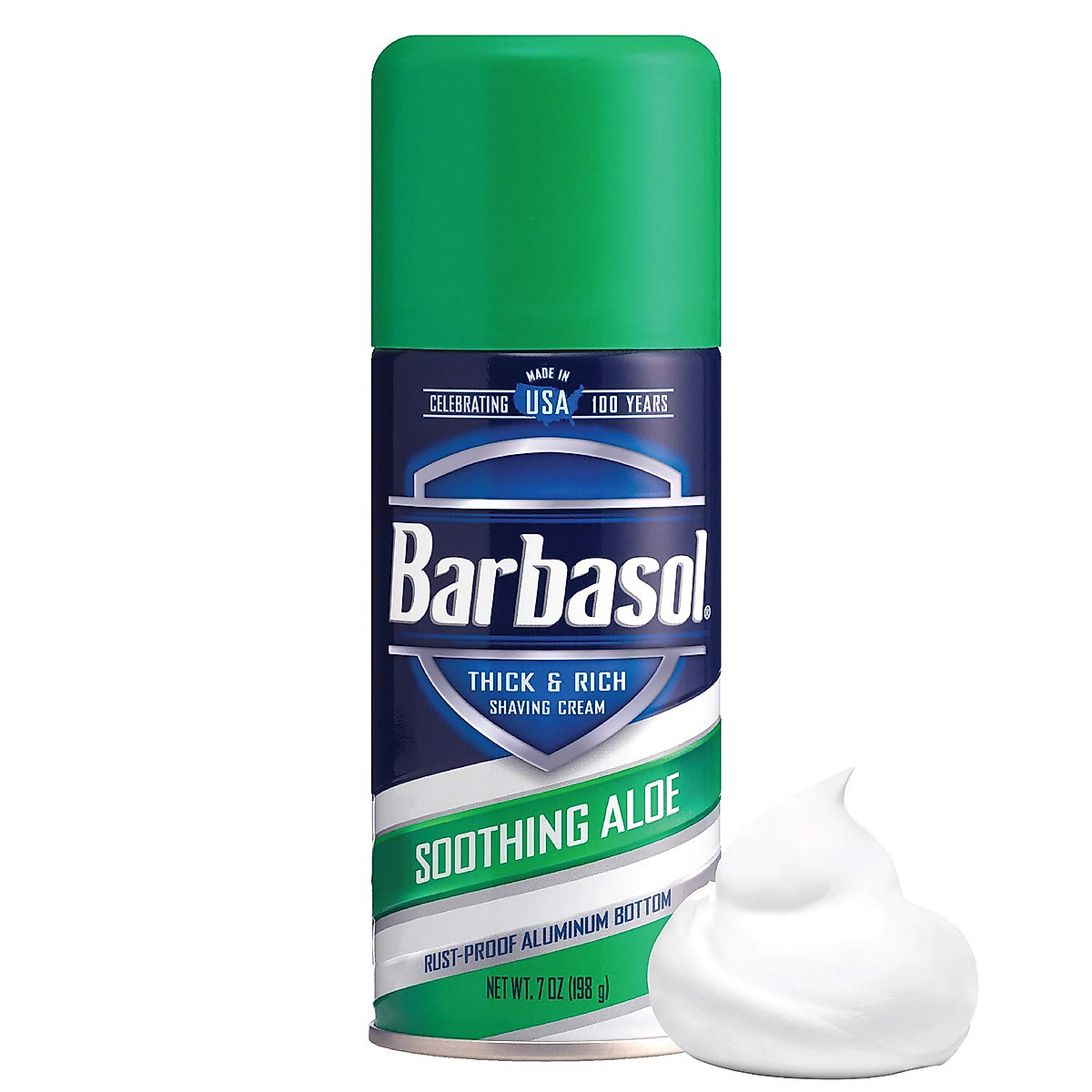 Barbasol Soothing Aloe Thick and Rich Shaving Cream, 7 Ounce, Pack of 6