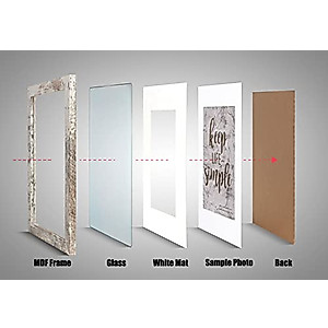 kennethan White 8x10 Picture Frame can Display 5x7 Picture with Mat or 8x10 Photo Without Mat on the Wall