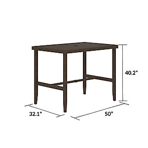 COSCO Outdoor Furniture, Patio Bar Table, Steel, Dark Brown