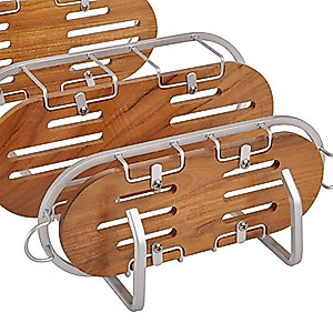 Utopia Alley Tia Rustproof Shower Caddy, Teak, 3 Shelves