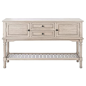 Safavieh Home Collection Tate Greige 2-Drawer Bottom Shelf 2-Door Console Table