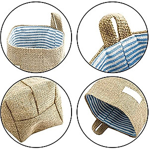 HYDDNice 9PCS Wall Hanging Storage Bags Mini Cotton Linen Storage Basket Foldable Organizer Box Decorative Hanging Bag