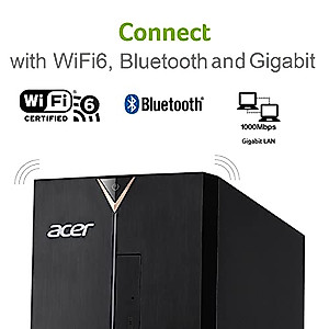 Acer Aspire TC-1660-UA19 Desktop | 10th Gen Intel Core i5-10400 6-Core Processor | 12GB 2666MHz DDR4 | 512GB NVMe M.2 SSD | 8X DVD | Intel Wireless Wi-Fi 6 | Bluetooth 5.2 | Windows 11 Home