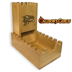 Bamboo Dice Tower | Special Edition Wooden Rolling Case | Perfect for DM's, Mini Games, RPG Players, DND, Dungeons and Dragons | Foldable Handcrafted Wood Die Roller Castle | Collapsible Dice Chest