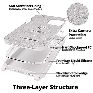 blaspins Crossbody Lanyard Strap Case for iPhone 13 Pro, Neck Cross Body, Adjustable Holder Removable, Drop Protection Shockproof, Hands-Free Silicone Case 6.1 inch, 150 cm Strap, iP13Pro - White