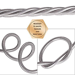 SCRIPTRACT 100’304 Stainless Steel Garden Hose with Free Removable Brass Nozzle Lightweight Metal Hose - Portable Durable and Resistant to Knots, Tangles and Punctures (100)