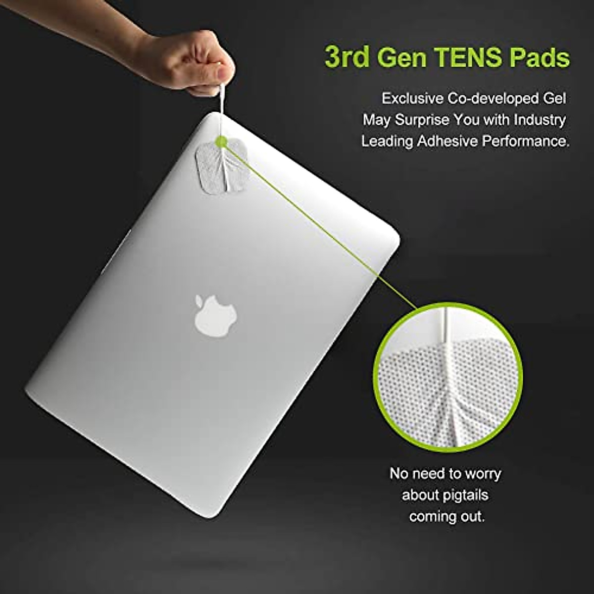 AUVON TENS Unit Pads Electrode Patches with Upgraded Self-Stick Performance and Non-Irritating Design for Electrotherapy