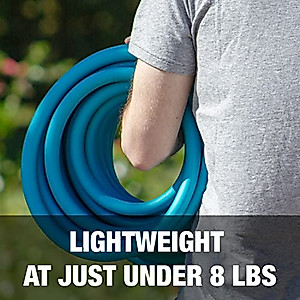 Aqua Joe AJPGH50-PRO HybridFLEX Professional-Grade Kink-Free Abrasion-Resistant Hybrid Polymer Garden Hose w/Dual Swivel Grenade Grips, 500-PSI Burst, 50-Foot x 5/8-Inch and BPA/Phthalate/Lead Ratings