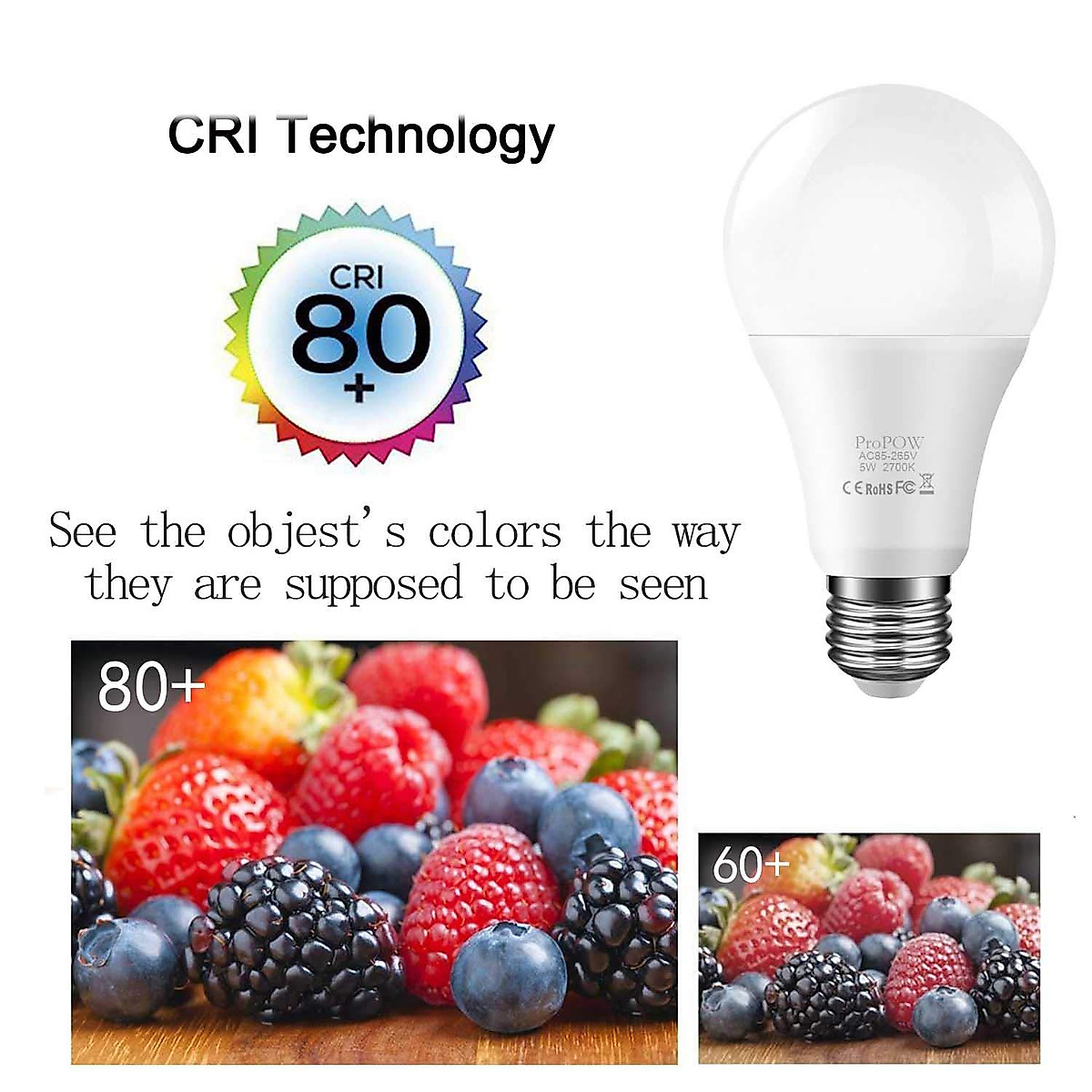 ProPOW Dusk to Dawn Light Bulb, Sensor LED Bulbs Smart Lights Bulb 5W A19 Automatic On/Off, Indoor/Outdoor Lighting Lamp for Porch Garage Driveway Yard Hallway(E26,Soft White,2-Pack)