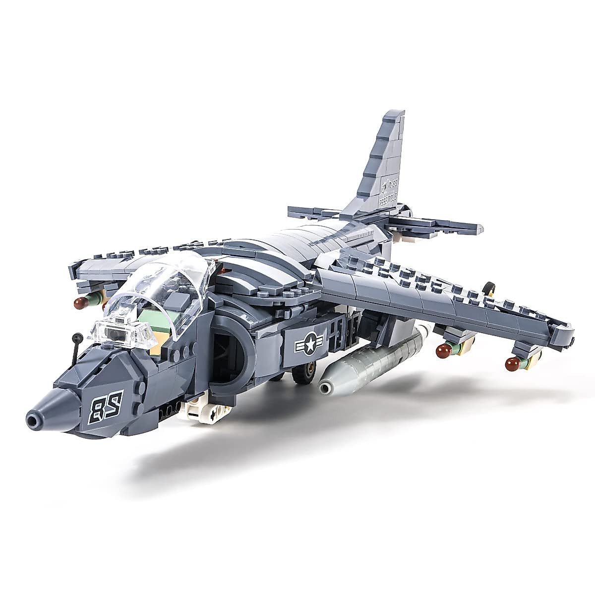 DAHONPA AV-8 Fighting Military Army Airplane Building Bricks Set, 807Pieces Air-Force Build Blocks Toy, Gift for Kid and Adult.