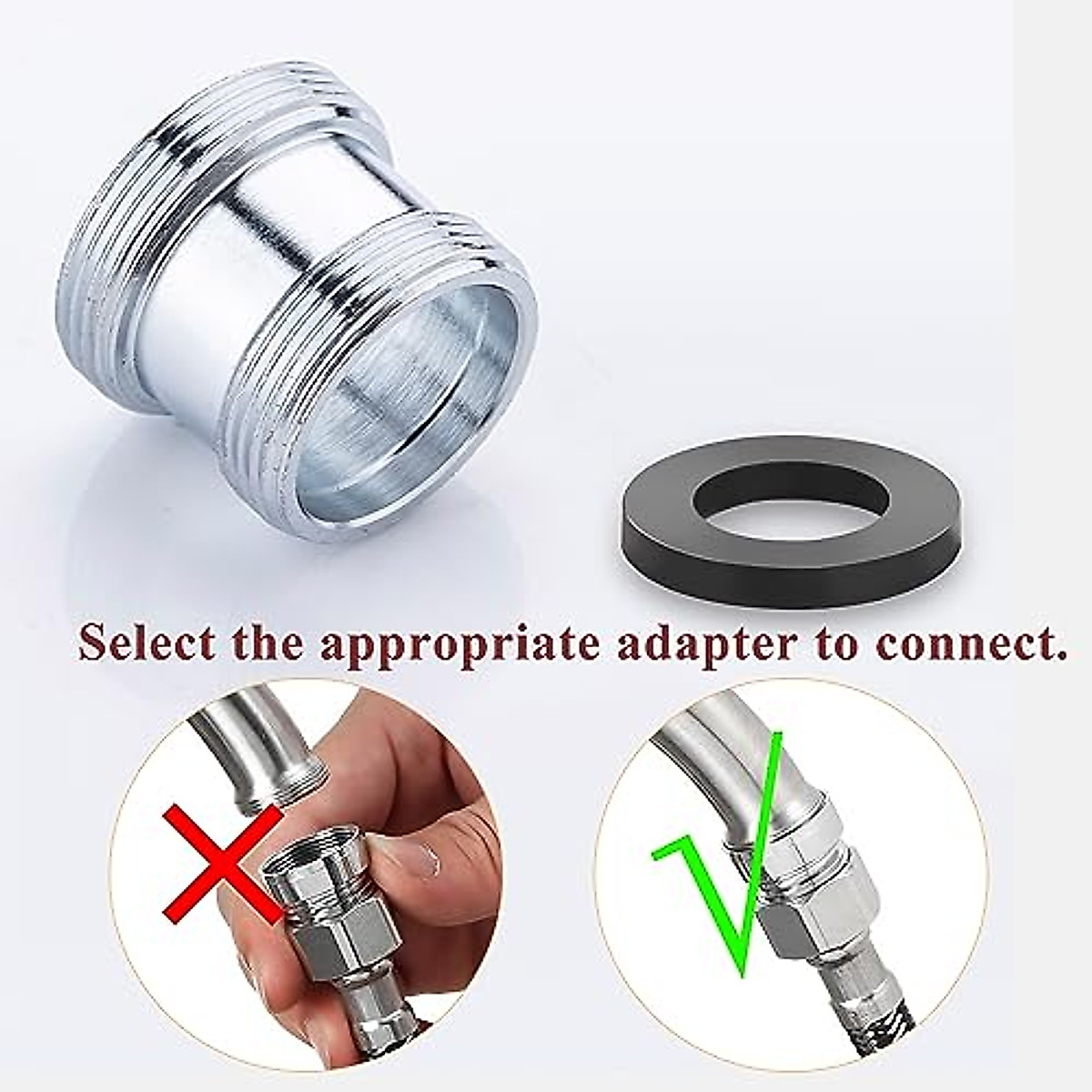 3 pcs Faucet Adapter Kit, CNYMANY Male G1/2 to Female G3/4 Kitchen Aerator Adapter Set Sink Faucet Adapter Connecting Garden Hose Water Filter Standard Hose via Diverter