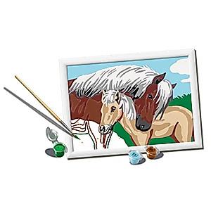 Ravensburger CreArt Mother/Foal Paint by Numbers Kit for Kids - Painting Arts and Crafts for Ages 7 and Up