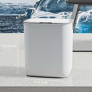 Touchless Bathroom Trash Can with Lids, 4.5 Gallon Automatic Small Garbage Can Motion Sensor Trash Bin, Motion Waste Basket for Toilet, Living Room,Bedroom,Office,Gifts for Women (White)