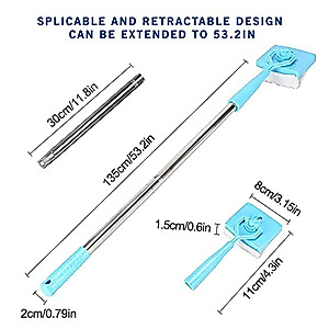 Baseboard Cleaner Tool with Handle 5 Reusable Cleaning Pads by No-Bending Mop Baseboard Cleaner Tool Long Handle Baseboard Cleaner tool for cleaning skirting boards and moldings,Baseboard Mop