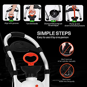 VIVOSUN 3.2 Gallon Lawn and Garden Wheeled Pump Compression Sprayer with Pressure Relief Valve, Labor-Saving Wheel Design