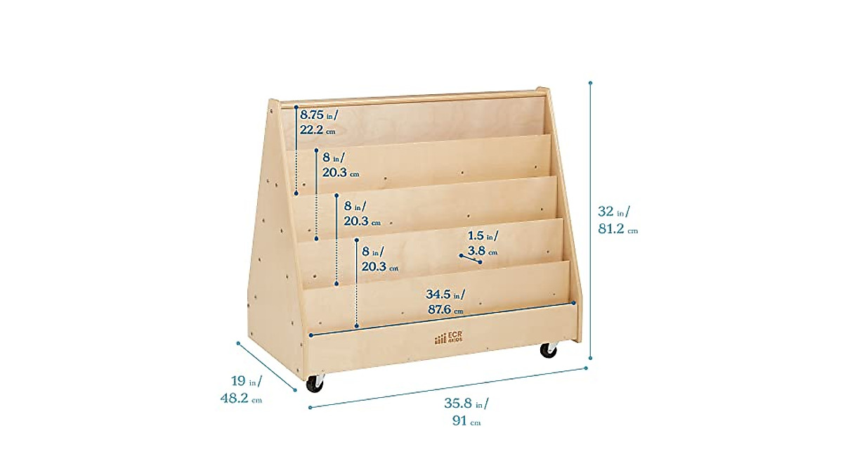 ECR4Kids Mobile Book Display for Kids - Perfect for Classrooms