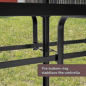 SAILARY Dining Umbrella Hole Outdoor Furniture Modern Design Rectangle Patio Metal Table 60" X 38", Dark Black