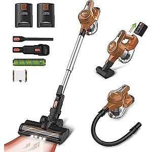 INSE Cordless Vacuum Cleaner, 28Kpa 300W Brushless Stick Vacuum with 2 Batteries, Up to 90min Runtime, 10-in-1 Powerful Rechargeable Lightweight Cordless Vacuum for Carpet Hard Floor Pet Hair, S6P Pro