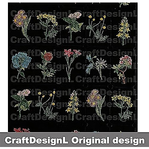 CraftDesignL Linen Daisy Embroiderd Cotton Fabric,Floral Embroidered Fabric,Daisy Fabric,Embroidered Fabric,Dress Fabric,Designer Fabric,Fabric by Yard (Black)
