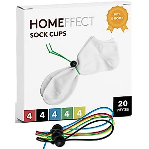 New: Homeffect Sock Clips for Laundry - The Amazing Sock Clip for Washing Socks - Laundry Sock Holder for Washing Machine and Dryer - Sock Hanger - Keep Socks Together with The Sock Laundry Organizer