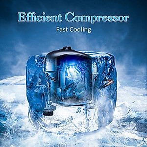 LifePlus Chest Freezer - Compact Deep Freezer Small Freezer 7 Adjustable Temperature with Removable Basket, 3.5 Cubic Feet Energy Saving Super Quiet for Garage, Office, Kitchen, or Apartment, Gray