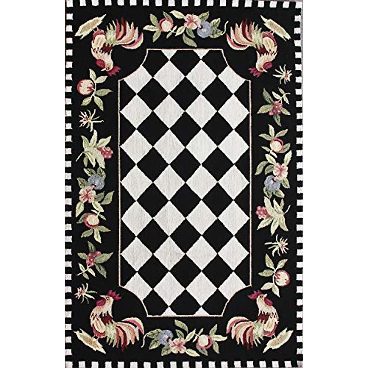 nuLOOM Farmhouse Rooster Area Rug, 3' 6" x 5' 6", Black