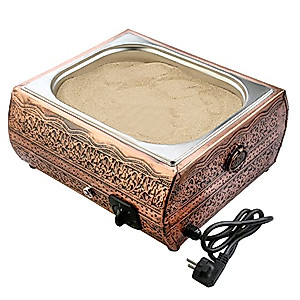 Ella Home - Authentic Turkish Copper Electric Hot Sand Med Coffee Maker Heater Machine 110V - 220V + 5 Size Turkish Coffee Pot and Coffee as Gift