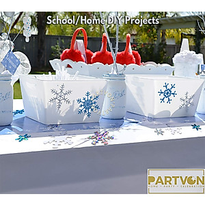 Christmas Snowflake Confetti Decoration- 1500pcs | Snowflakes Frozen Party Confetti | Winter Wonderland Birthday Baby Shower Wedding Sequins Christmas Party Sprinkles Confetti Decorations (Silver)