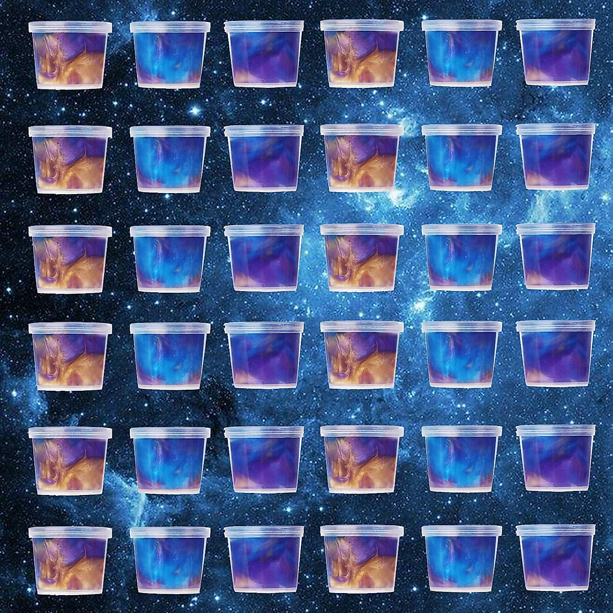 BVEHSR 36 Packs Galaxy Putty Slime, Party Favor for Kids Girls & Boys, Adults, Non Sticky, Stress & Anxiety Relief, Wet, Super Soft Sludge Toy,Easter Basket Stuffers