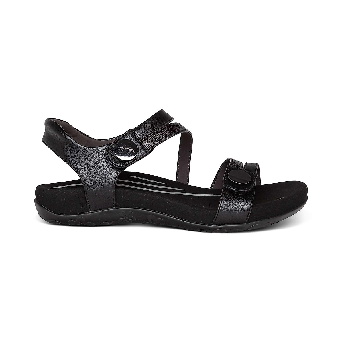 Aetrex Women's Jess Orthopedic Adjustable Quarter Strap Sandals - Comfort Memory Foam Fashion Flat Womens Sandals with Arch Support