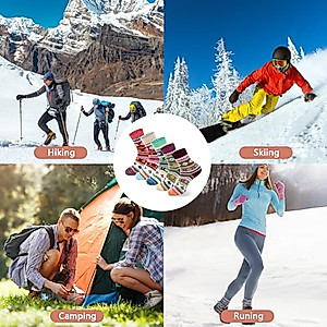 FYC Winter Womens Socks - Wool Warm Thick Knit Cozy Crew Casual Vintage Soft Socks for Women - Christmas Gifts - 5 Pairs