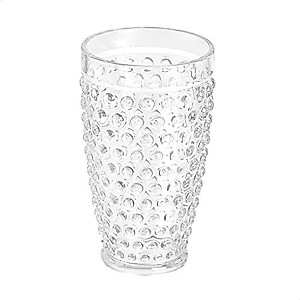 Amazon Basics 12-Piece Tritan Plastic drinkware Set - Hobnail Highball and Double Old Fashioned, 6-Pieces Each, 18oz./13oz., Clear