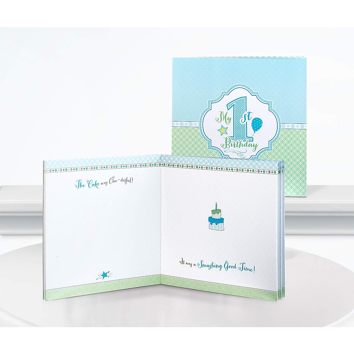 Lillian Rose 1st Birthday Keepsake Memory Book, Blue, 7"