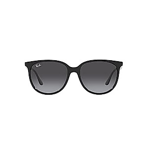 Ray-Ban Women's RB4378F Low Bridge Fit Square Sunglasses, Black/Grey Gradient, 54 mm