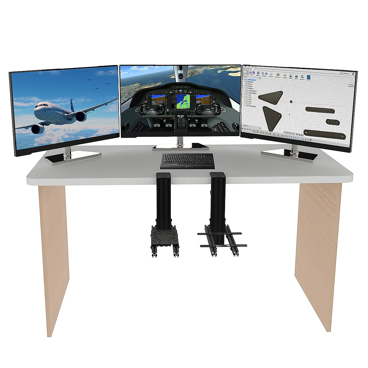 Hikig 2 Set The Desk Mount for The Flight Sim Game Joystick, Throttle and Hotas Systems Compatible with Logitech X56, X52, X52 Pro, Thrustmaster T-Flight Hotas,Thrustmaster T.16000M, Thrustmaster TCA