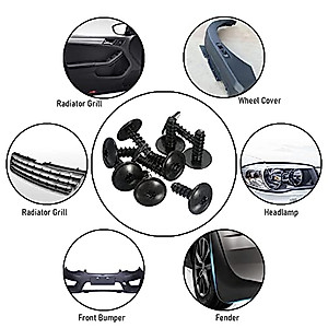 10pcs Screw Bolt Retainer Fender Liner Under Cover - Screw Truss Head Bumper Splash Guard Fender Liner Splash Shield Bumper Cover Self Tapping Compatible with N90974701 Volkswagon,Audi,Porsche
