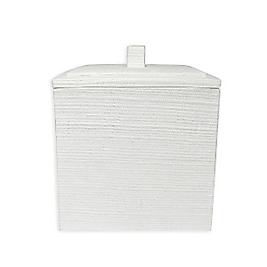 Mandarin Resin Cotton Jar - Bathroom Organizer & Decor for Vanity Sets - Storage Container for Q-tips, Hair Ties, Cotton Balls, Makeup Pads - Round Jar with Lid - Makeup Accessories Organizer