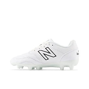 New Balance Boy's 442 V2 Academy FG Junior Soccer Shoe, White/Black, 2.5 Little Kid