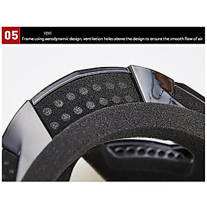 Wonzone Off Road Riding Motorcycle Goggles Windproof Snowboard Ski Goggles Eyewear Adjustable UV Protective Outdoor Glasses Motorcycle Cross-country Goggles (Black Frame White Dot, Rainbow)